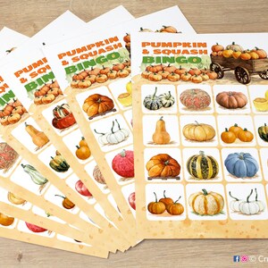 Pumpkins and Squashes Bingo Game: Printable Preschool, Kindergarten ...