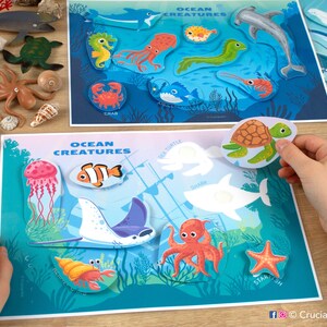 Under the Sea Matching Activity. Ocean Animals Learning Busy Book Page ...