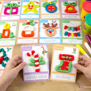 Christmas Playdough Mats: Toddler Preschool Kindergarten Play Dough Mat ...