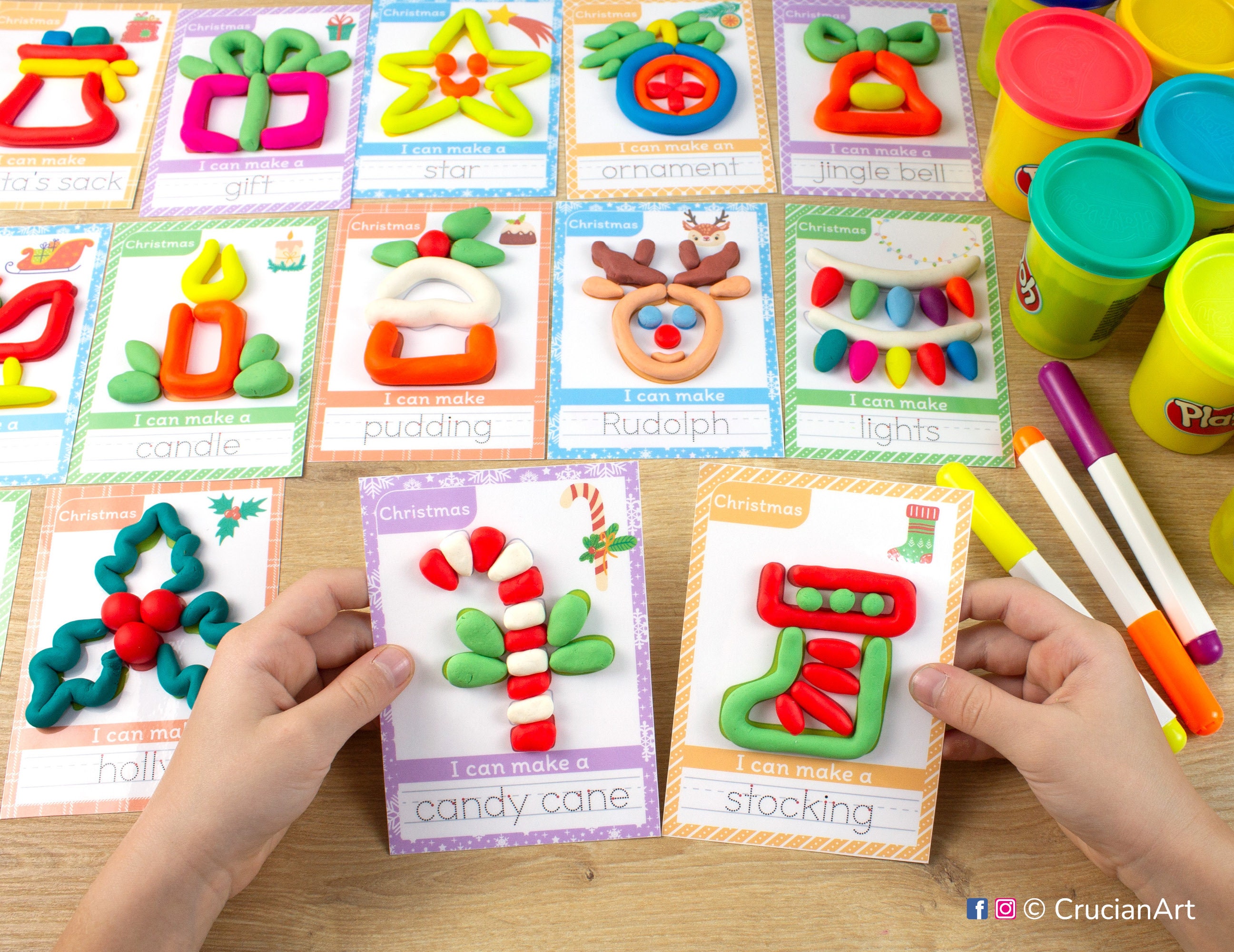 Christmas Playdough Mats: Toddler Preschool Kindergarten Play Dough Mat ...