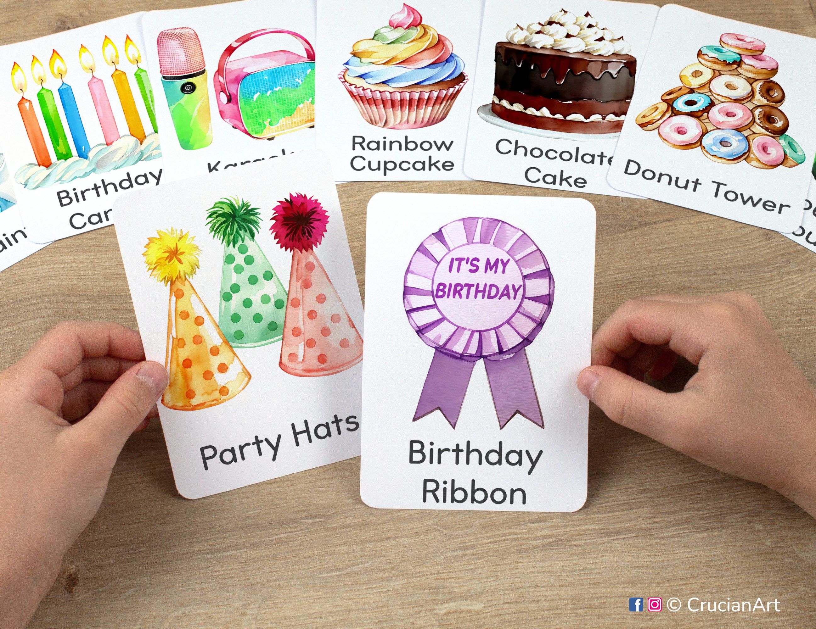 Birthday Party Flashcards: Printable Visual Cards, Toddler Preschool ...
