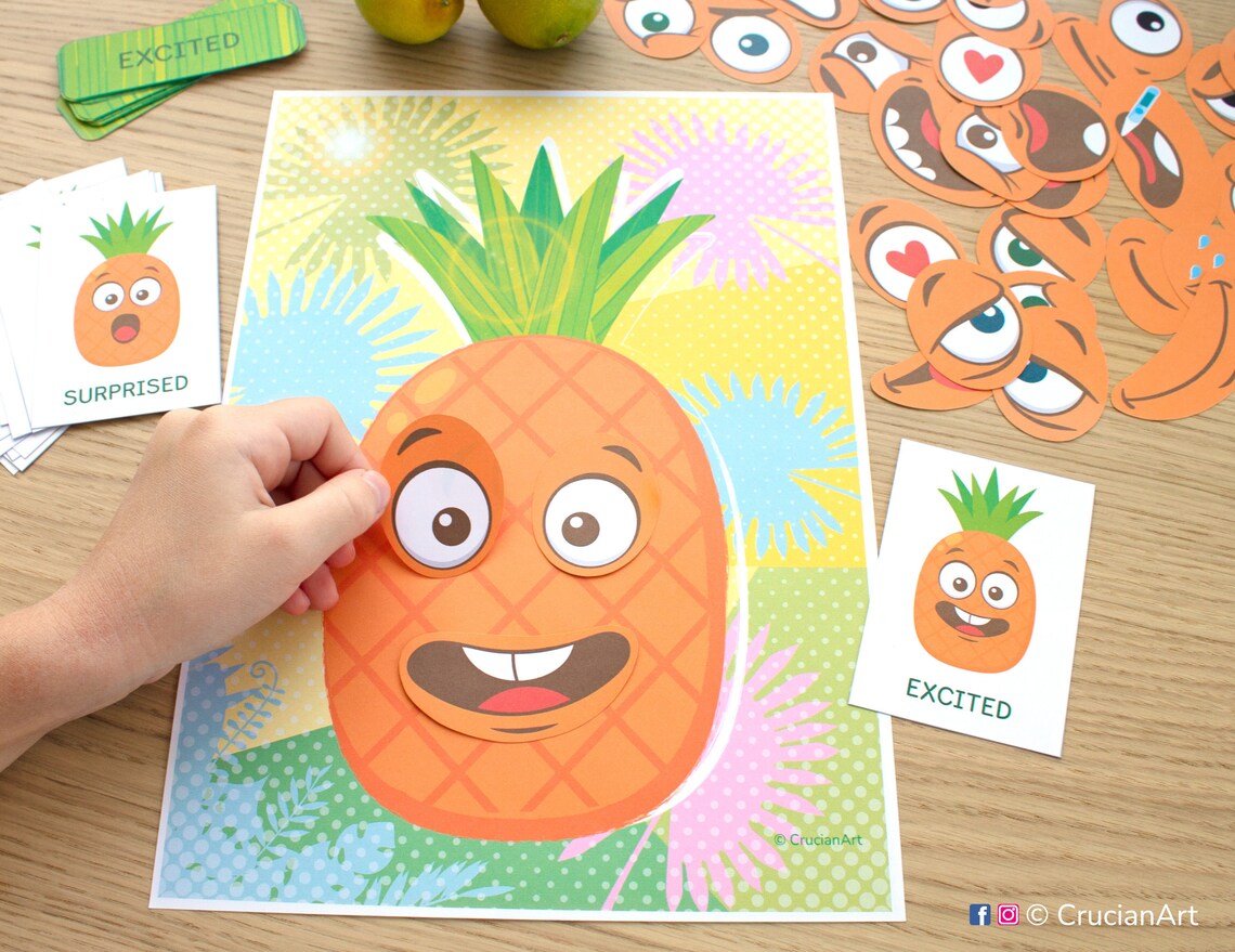 Emotions and Feelings Printable Activity. Pineapple Toddler - Etsy