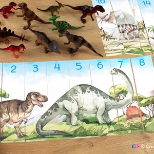 Dinosaur Number Puzzle 1-20. Dino Numbers Sequence Activity. Preschool ...