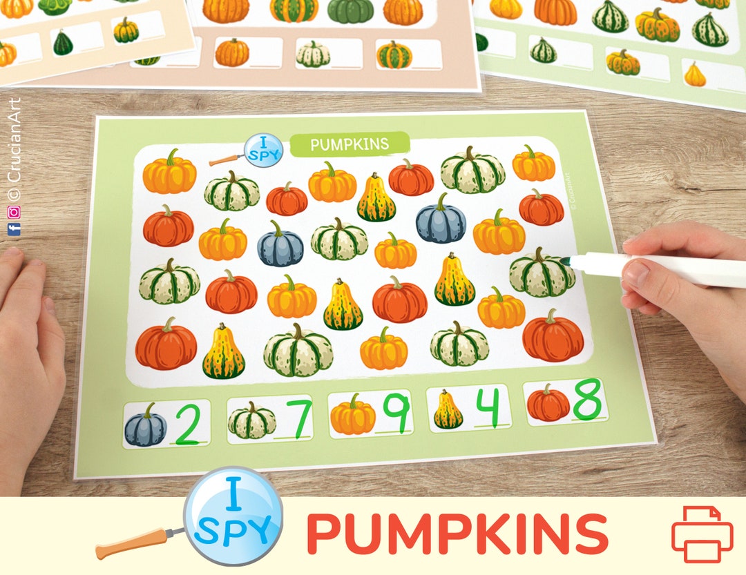 I Spy Pumpkins Counting Activity. Fall Printable Count to 10 Worksheets ...