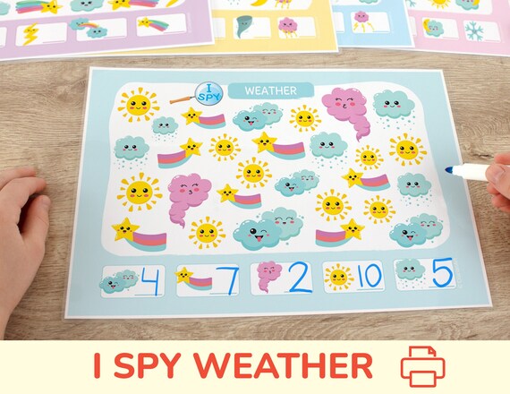 I Spy Weather Counting Activity. Printable I Spy Activity - Etsy