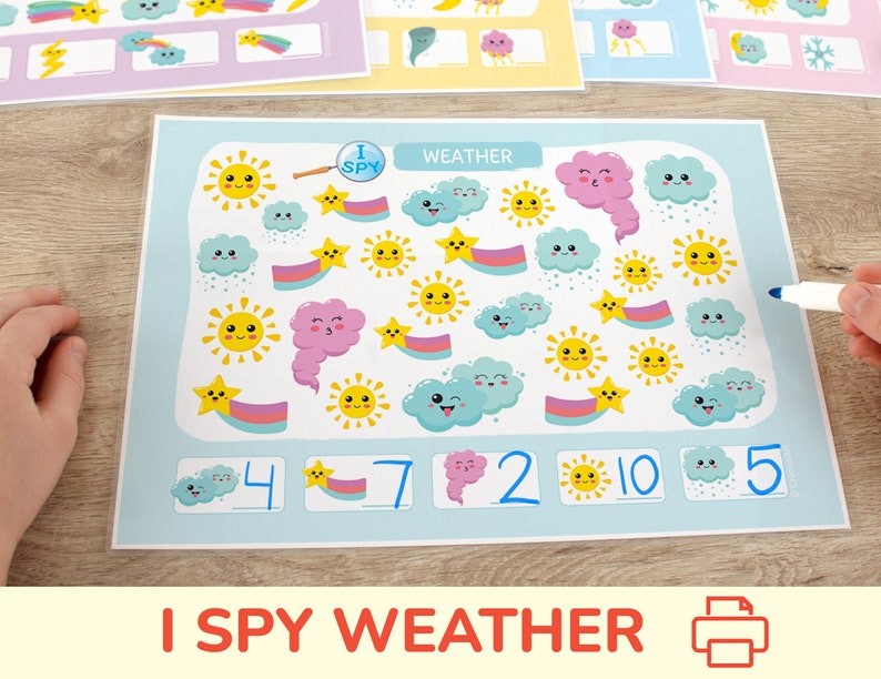 I Spy Weather Counting Activity. Printable I Spy Activity - Etsy