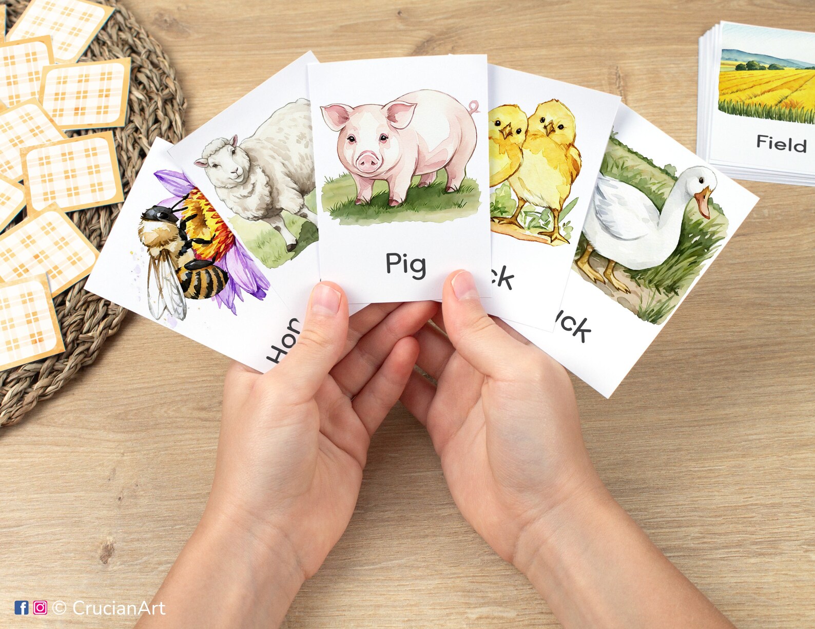 Farm Themed Bingo Game: Printable Preschool, Kindergarten, Toddler ...