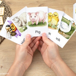 Farm Themed Bingo Game: Printable Preschool, Kindergarten, Toddler ...