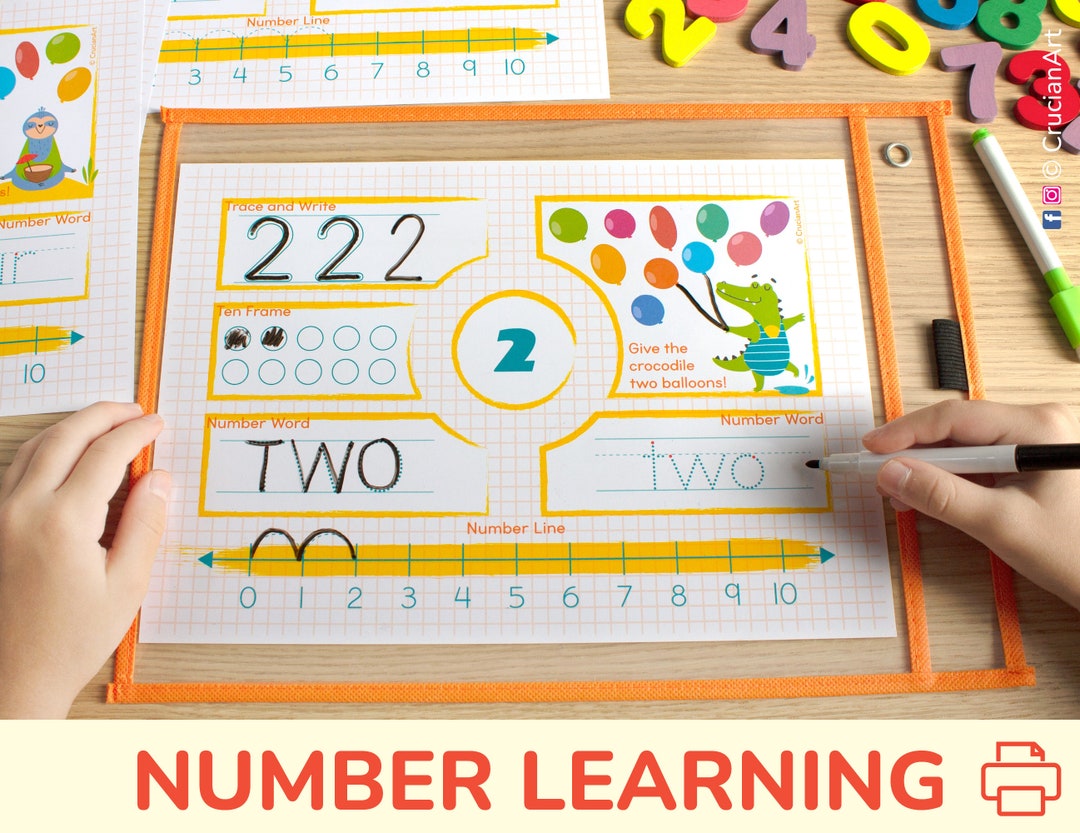 Homeschool Number Tracing Workbook. Math Learning Worksheet Preschool ...