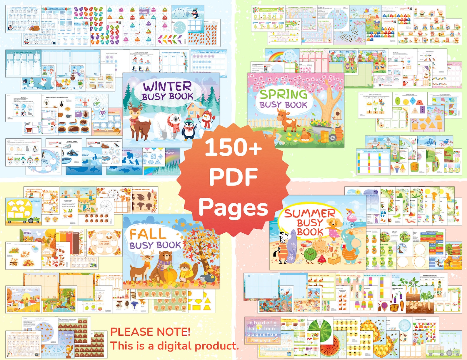 Four Seasons Bundle: Fall Winter Spring & Summer Busy Book. - Etsy