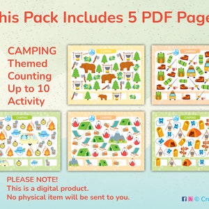 Camping I Spy Counting Activity. Preschool Learning Worksheets ...