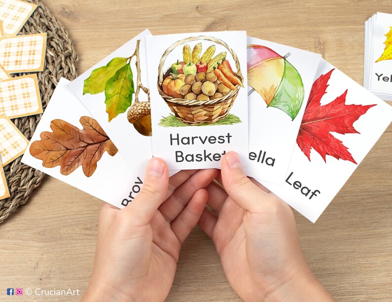 Fall Themed Bingo Game: Printable Preschool, Kindergarten, Toddler ...
