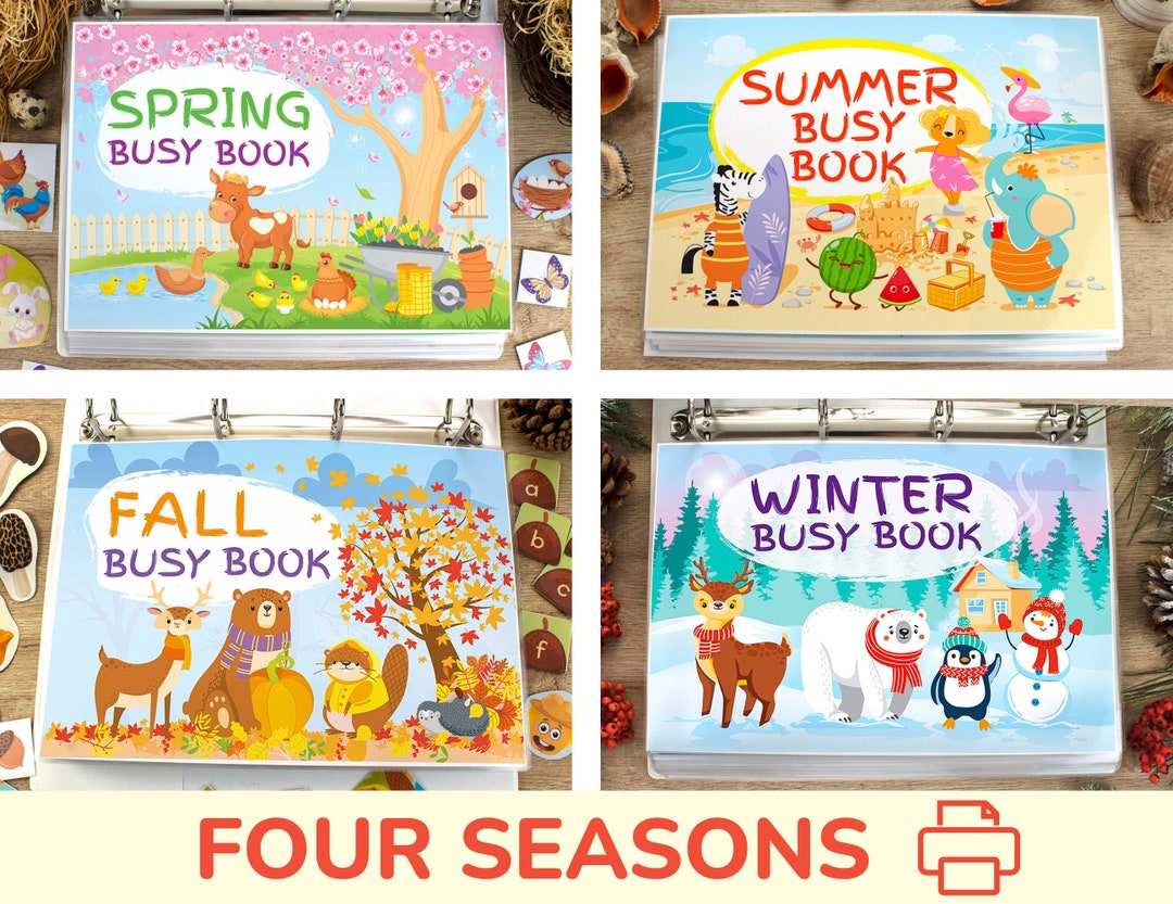 Four Seasons Bundle: Fall Winter Spring & Summer Busy Book. - Etsy