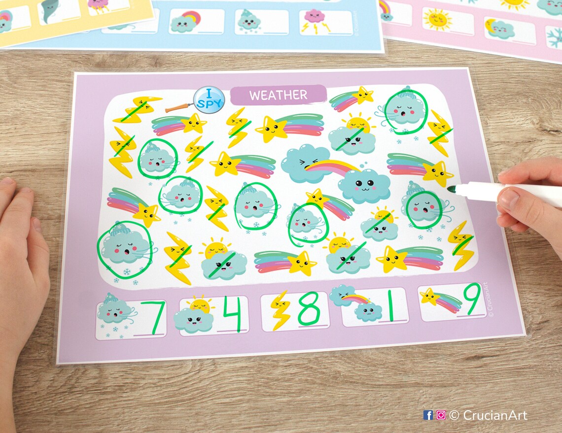I Spy Weather Counting Activity. Printable I Spy Activity - Etsy