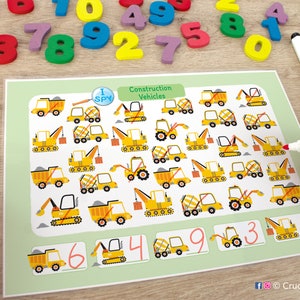 Vehicles Count to 10 Printable Activity. Land, Water, Air, Construction ...