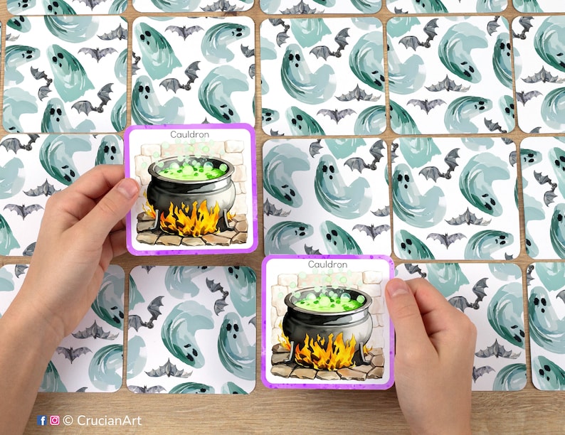 Halloween Memory Game: Printable Toddler Preschool Matching Activity ...