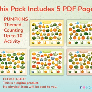 I Spy Pumpkins Counting Activity. Fall Printable Count to 10 Worksheets ...