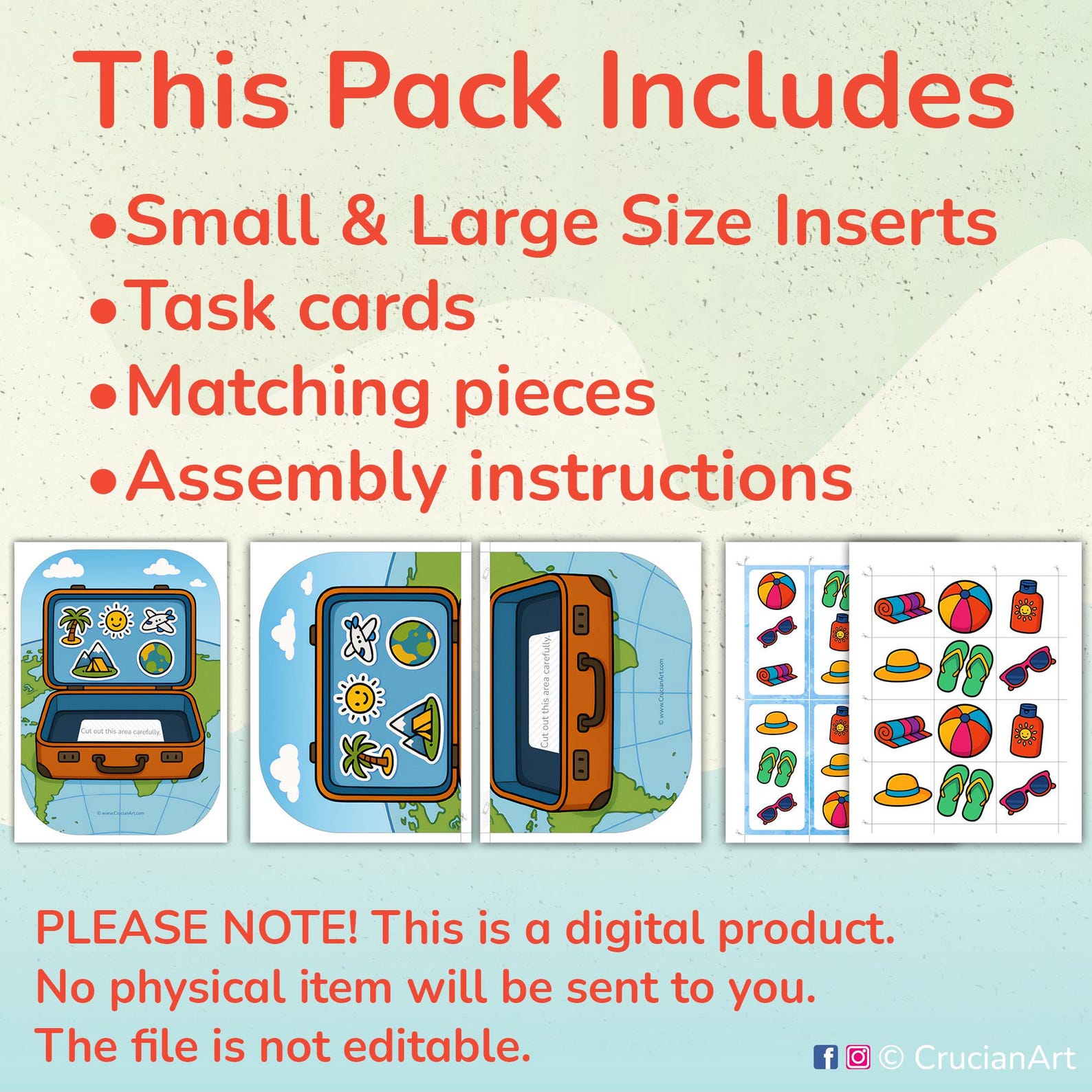 Let’s Pack a Suitcase Flisat Insert: Matching Activity for Sensory ...