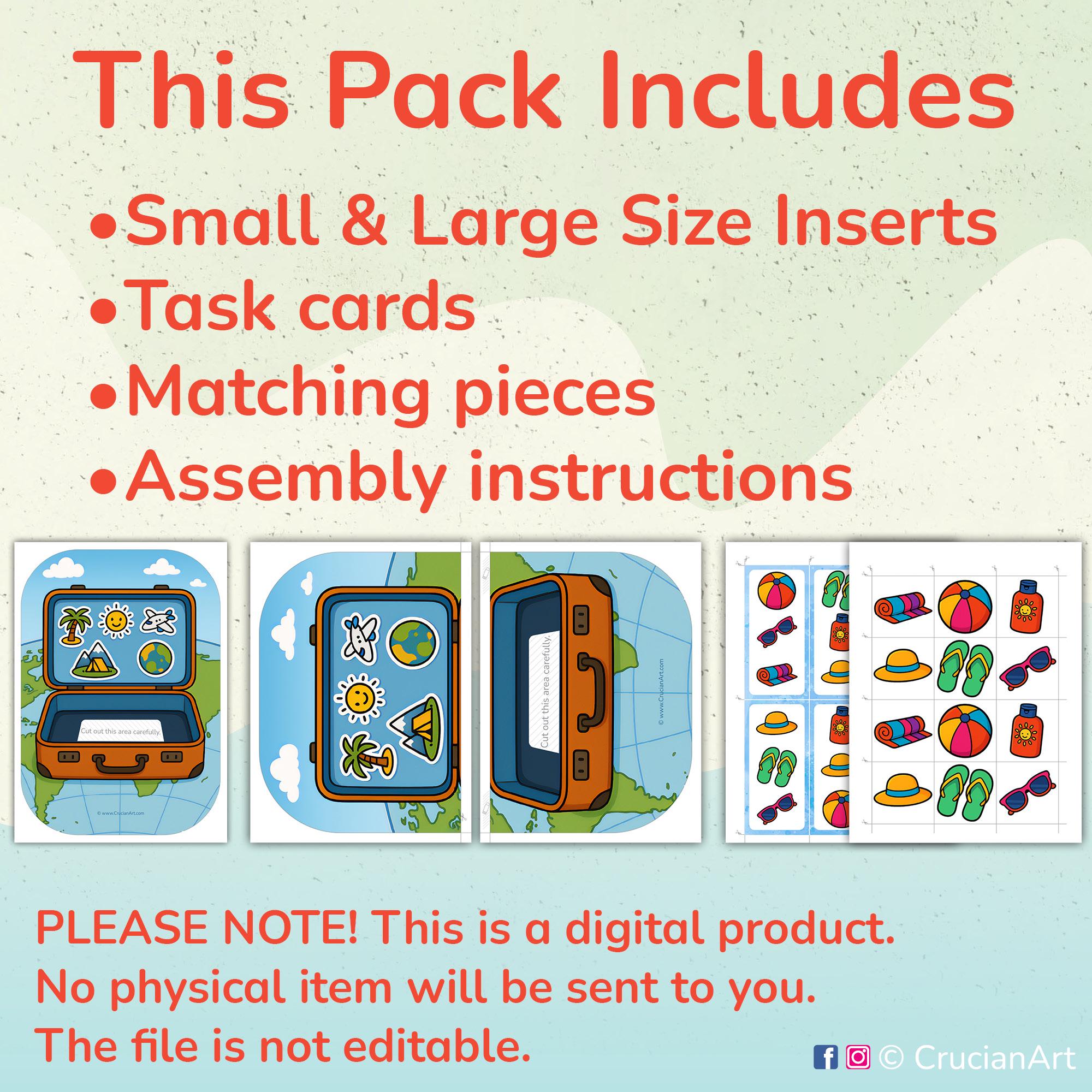 Let’s Pack a Suitcase Flisat Insert: Matching Activity for Sensory ...