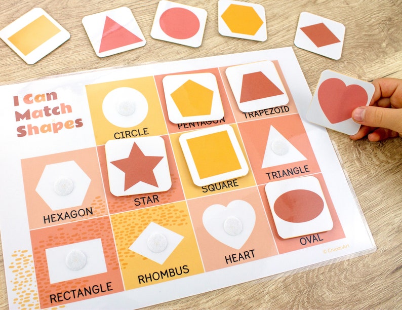 Shape Matching Printable Activity. Toddler Busy Book and - Etsy