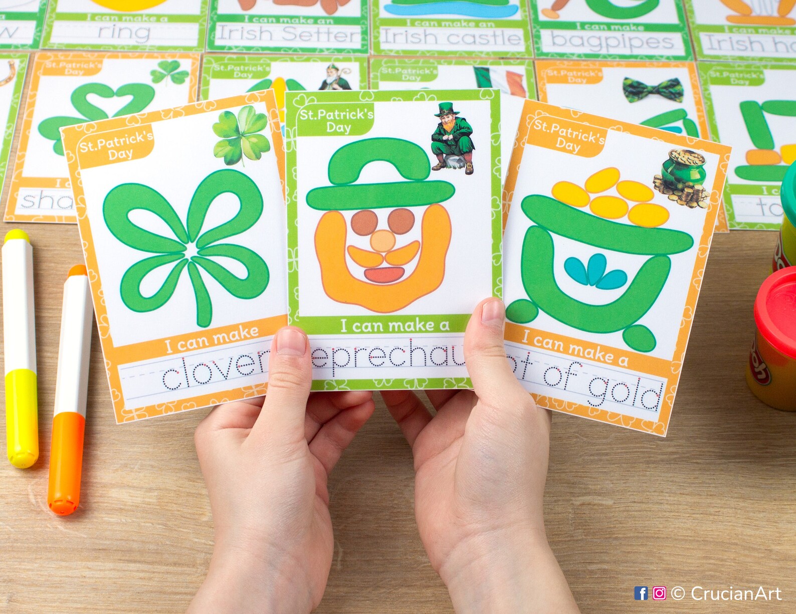 Saint Patrick Day Playdough Mats. Printable Play Dough Activity ...