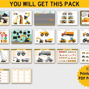 Construction Vehicles Sorting & Matching Printable Busy Book. Truck ...