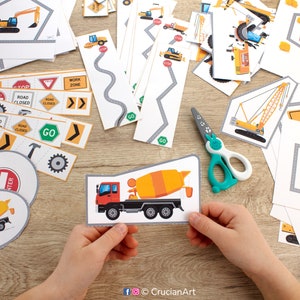 Construction Trucks Scissor Skills Activities. Printable Fine Motor ...