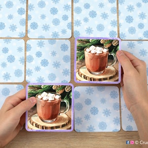 Winter Memory Game: Printable Toddler, Preschool, Kindergarten Matching ...