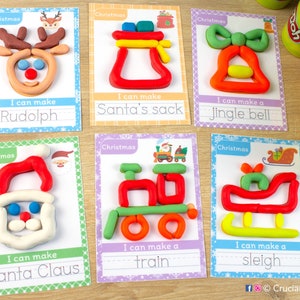 Christmas Playdough Mats: Toddler Preschool Kindergarten Play Dough Mat ...