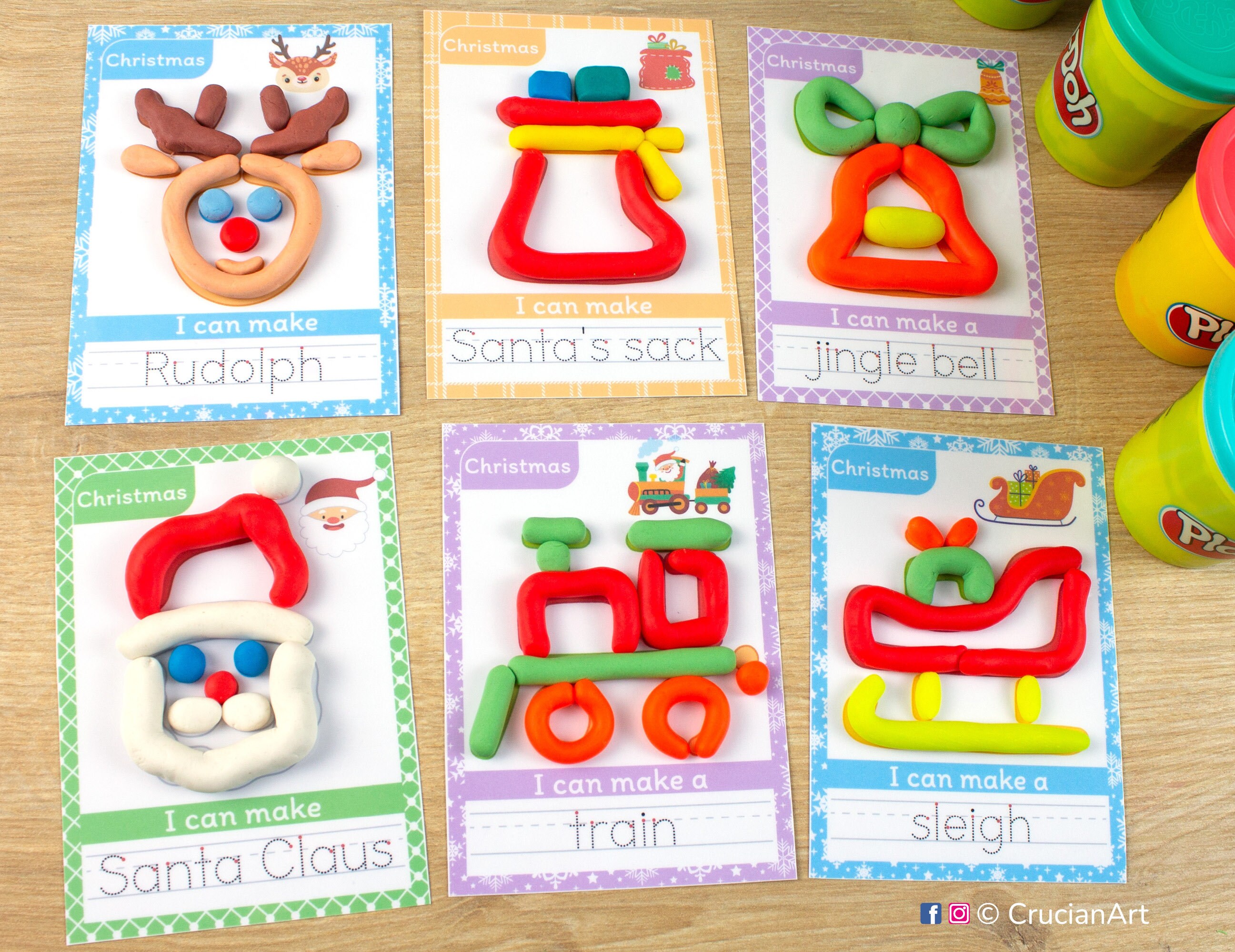 Christmas Playdough Mats: Toddler Preschool Kindergarten Play Dough Mat ...
