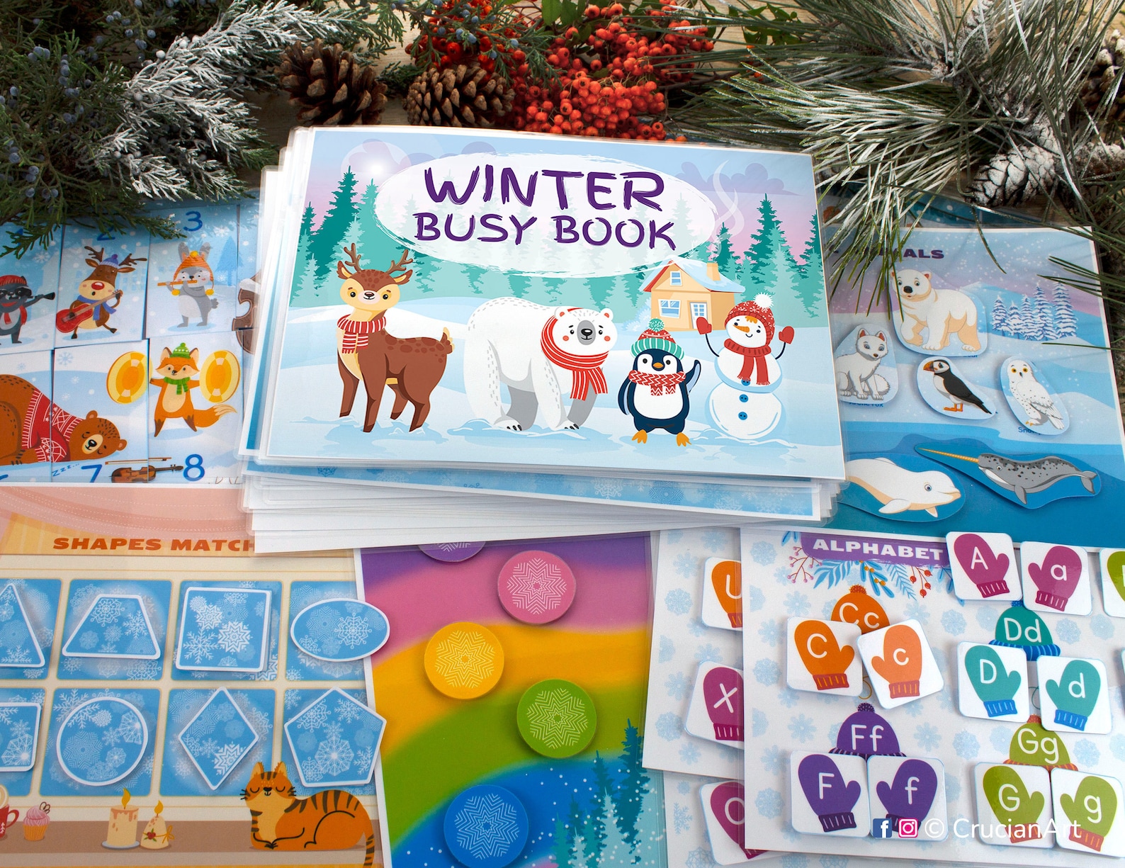 Winter Printable Busy Book. Preschool Learning Binder. - Etsy