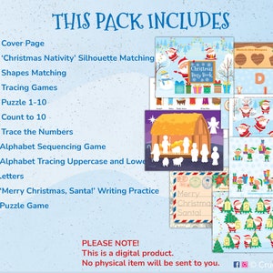 CHRISTMAS PRESCHOOL Busy Book. Printable Learning Binder. Christmas ...