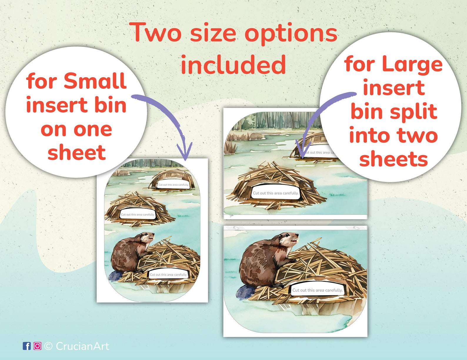Beaver Lodge Flisat Insert: Logs Size Sorting Printable Activity for ...