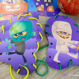 HALLOWEEN Printable Lacing Cards. Toddler and Preschool Fine Motor ...