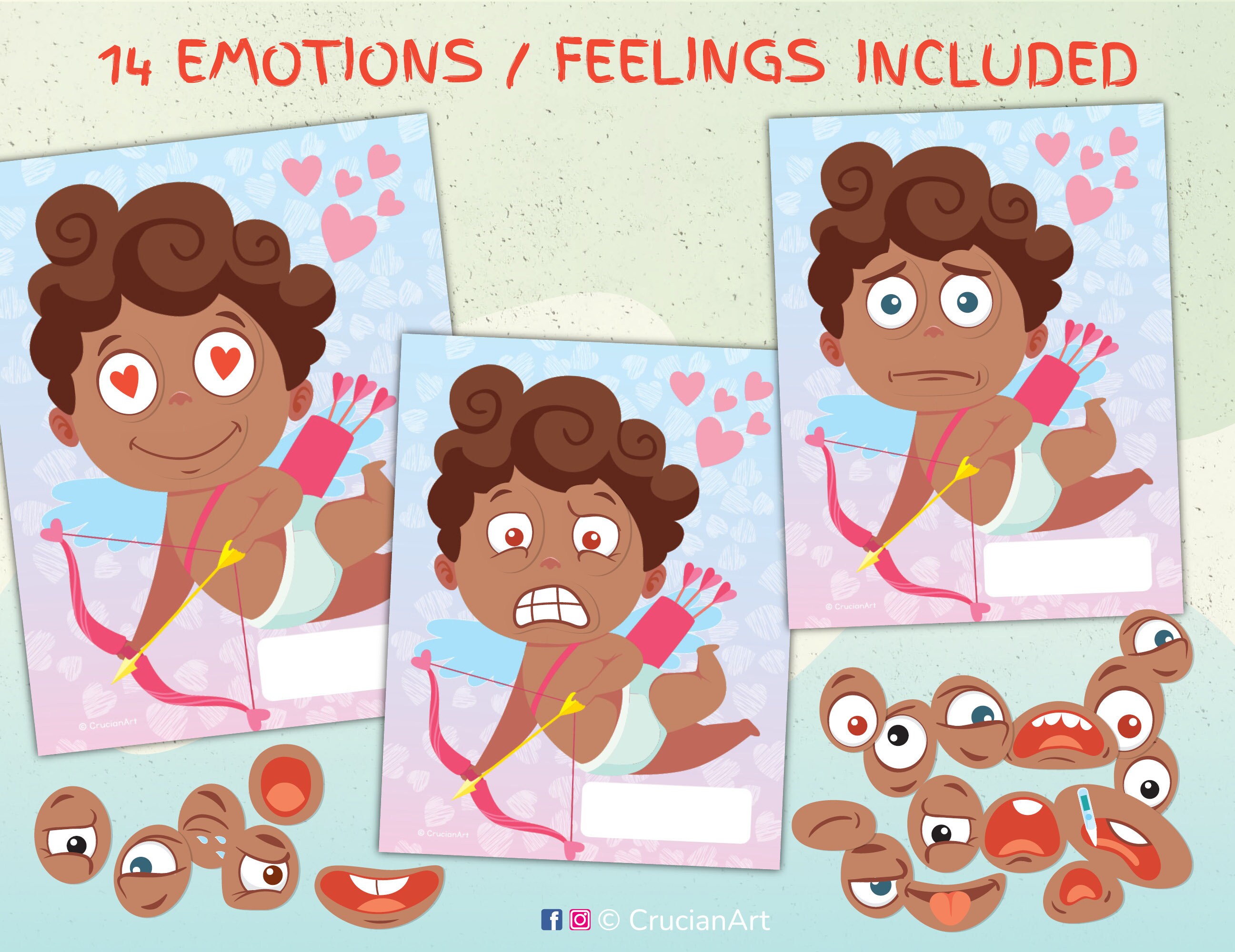CUPID Emotions and Feelings. Valentine's Day Printable - Etsy