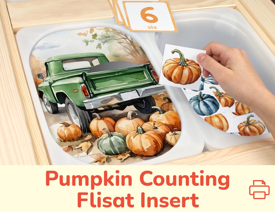 Pumpkin Harvest Flisat Insert: Printable Counting Activity for Sensory ...