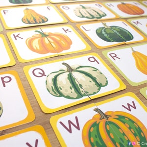 Pumpkin Alphabet Puzzle Pairs: Printable Matching Cards and Letters ...