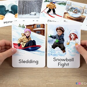 Winter Flashcards: Toddler Preschool Kindergarten Printable Flash Cards ...