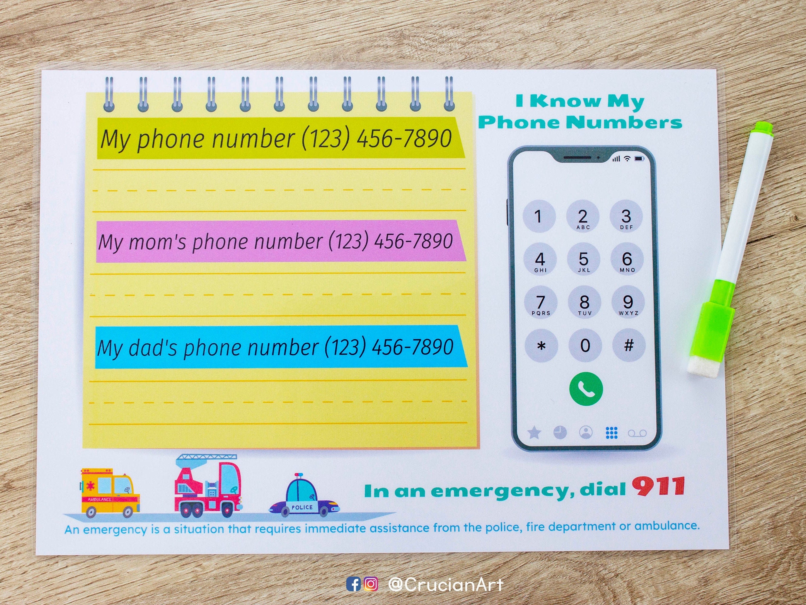 Personalized Phone Number & Address Practice Worksheet. Printable ...