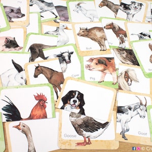 Farm Animals Puzzle Pairs: Toddler Learning Activity. Match Cards ...