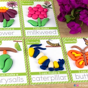 Life Cycle of Butterfly Playdough Mats: Printable Play Dough Activity ...