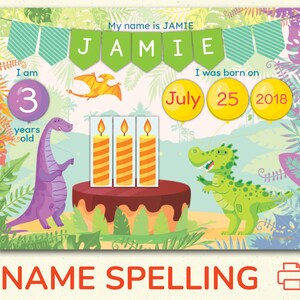 Dinosaur Themed Custom Name Spelling Activity. Printable - Etsy