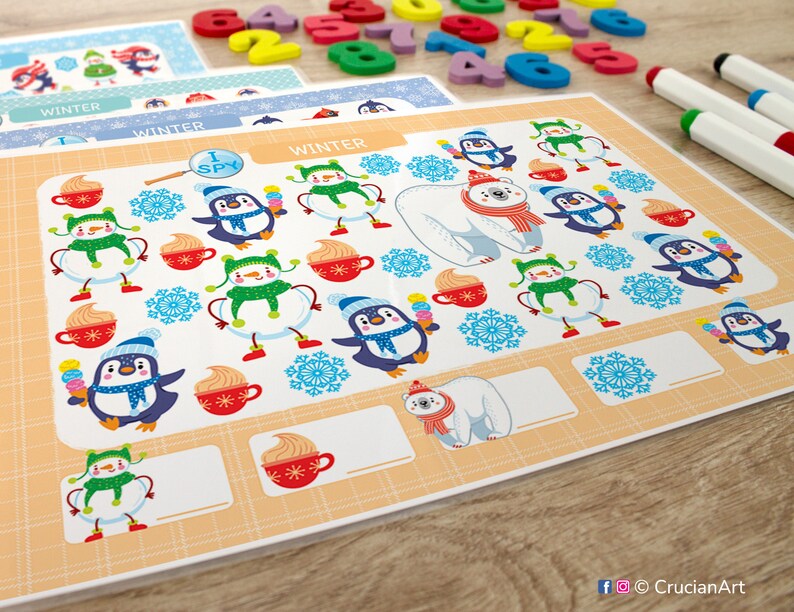 Winter I Spy Counting Activity. Seasonal Printable Count to 10 - Etsy