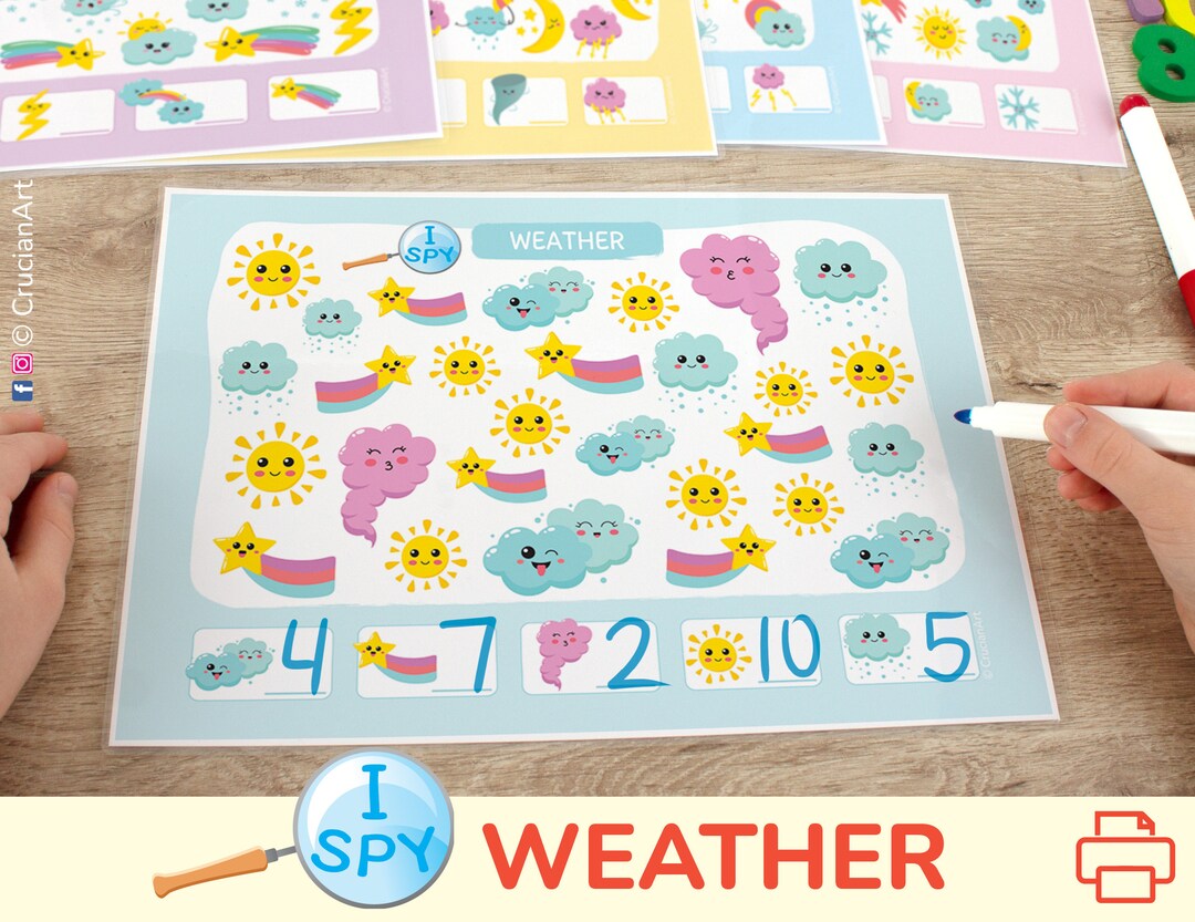 I Spy Weather Counting Activity. Printable I Spy Activity Sheet ...