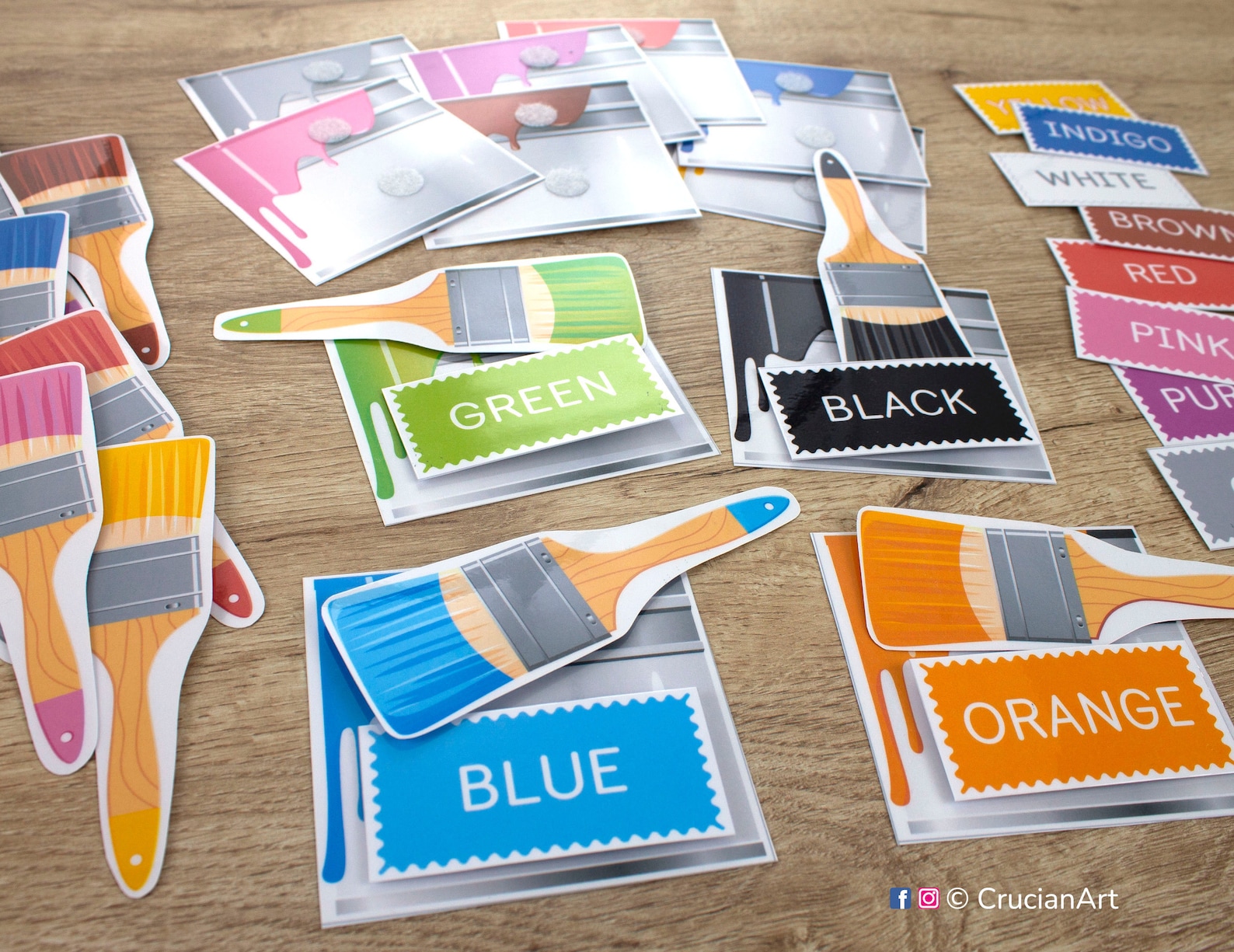 Paint Cans Colors Matching and Labeling Activity. Toddler and Preschool ...