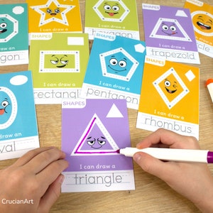 2D Shapes Tracing Cards. Homeschool Printable Learning Activity ...