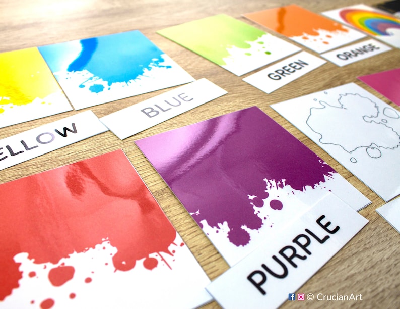 Color Printable Flashcards. Colors 3 Part Flash Card. Toddler | Etsy