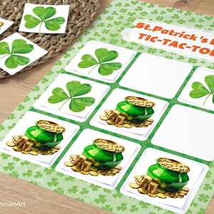 Saint Patrick's Day Tic-tac-toe Game: Preschool Kindergarten Printable ...