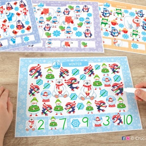 Winter I Spy Counting Activity. Seasonal Printable Count to 10 ...
