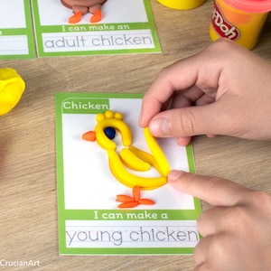 Life Cycle of a Chicken Playdough Mats: Printable Play Dough Activity ...